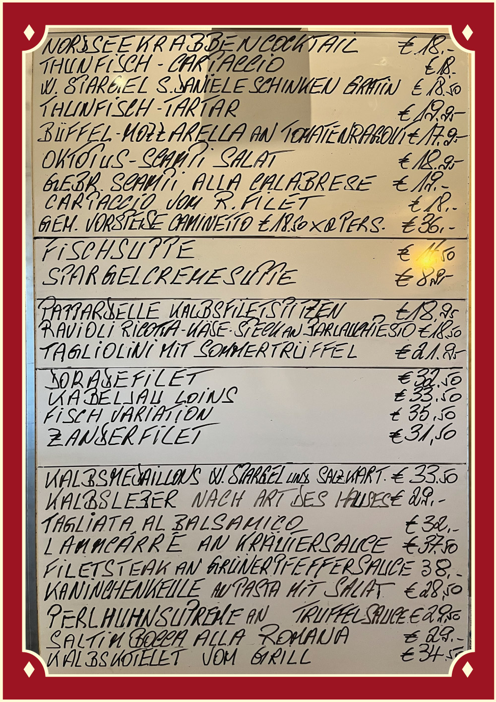 Speisekarte - Restaurant - Il Caminetto